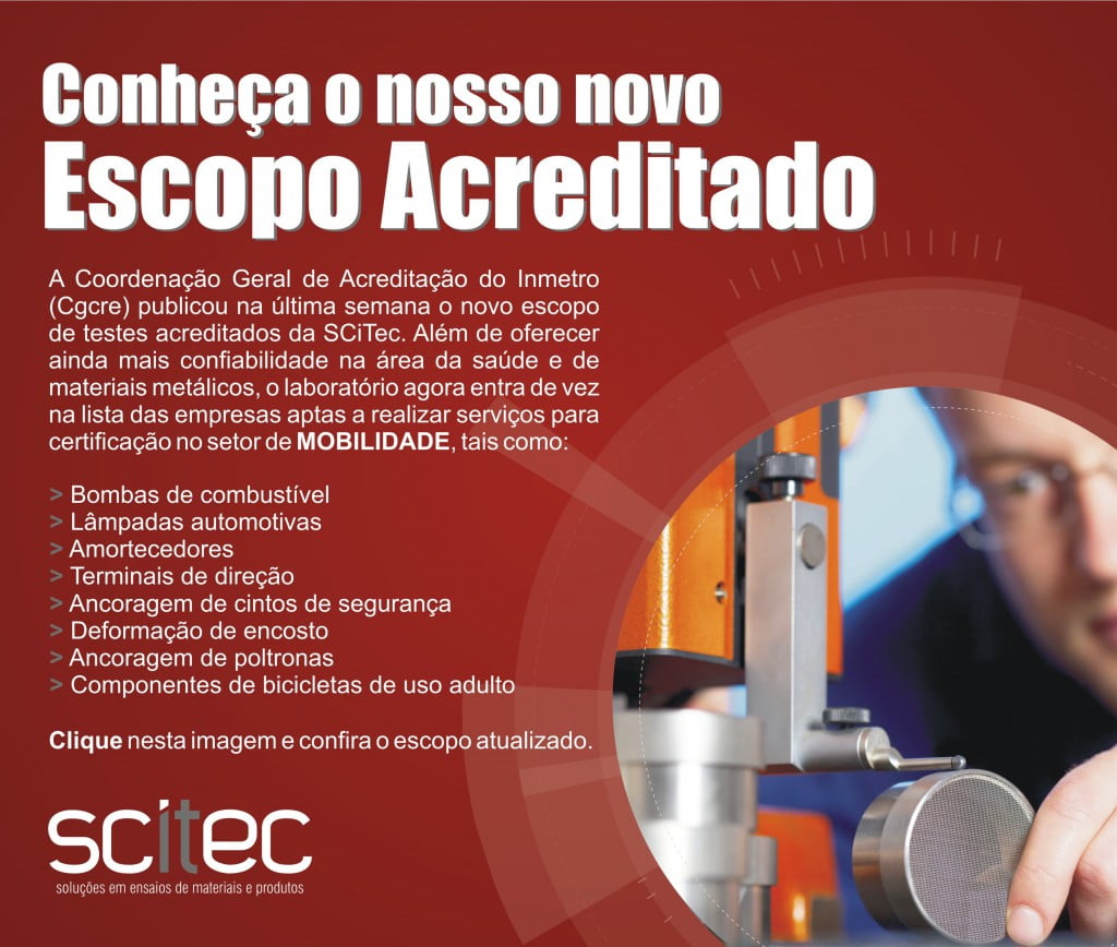 Conheça o nosso novo escopo acreditado - SCiTec